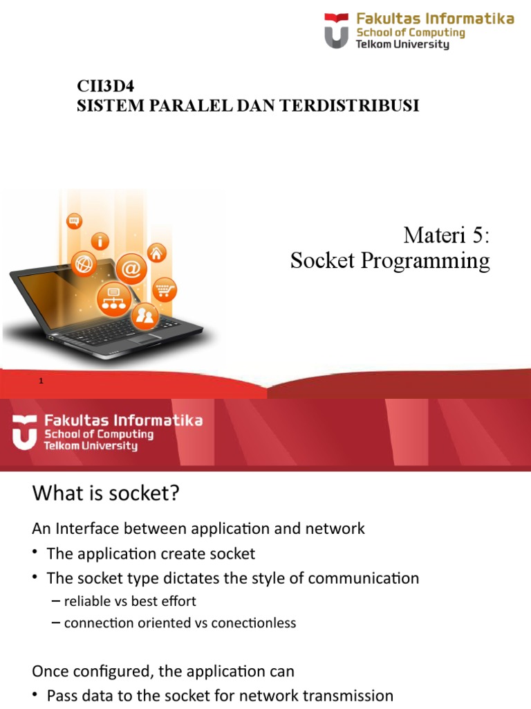 CII3D4 SisTerPar 05 Socket Programming | PDF | Network Socket | Port (Computer Networking)