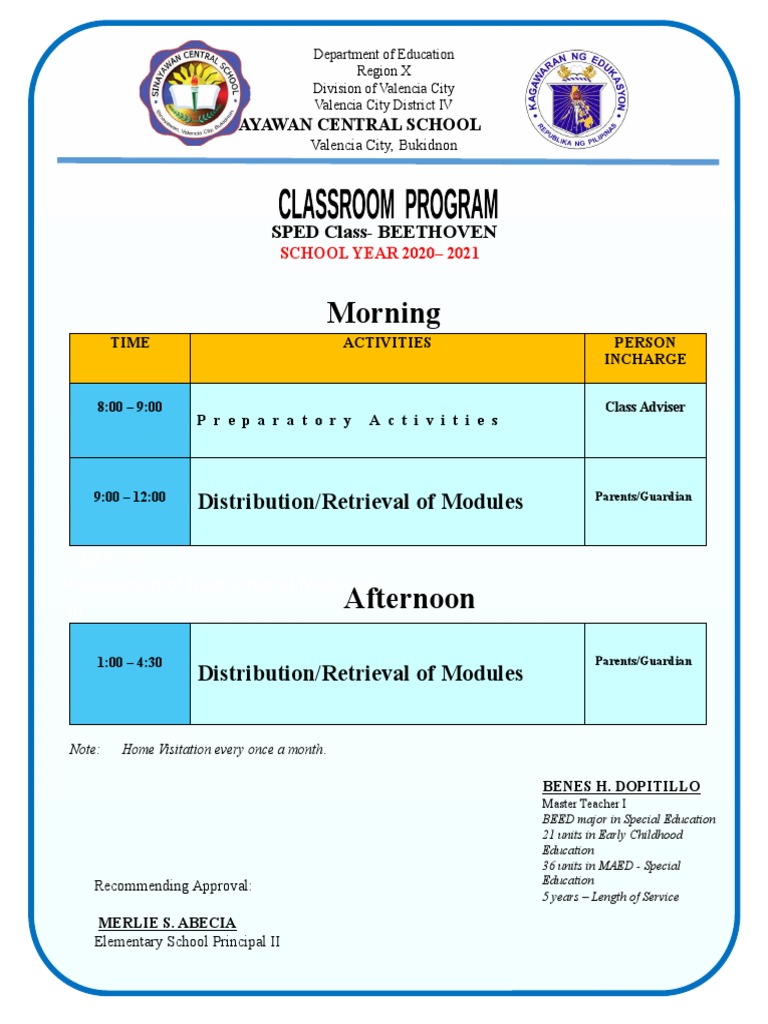 Classroom Program 2020 2021 | PDF