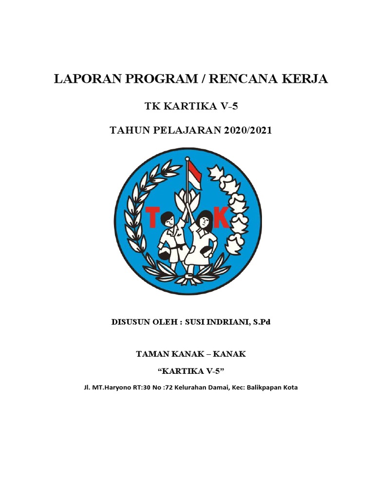 PROGRAM KERJA KEPALA TK Kartika V-5 | PDF | Kesehatan Holistik