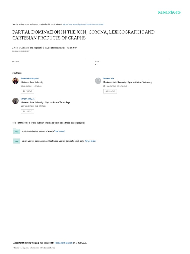 Research Paper - 1 | PDF | Vertex (Graph Theory) | Graph Theory