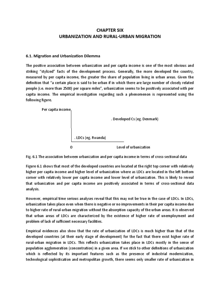 Chapter Six Urbanization and Rural-Urban Migration | PDF | Urbanization ...
