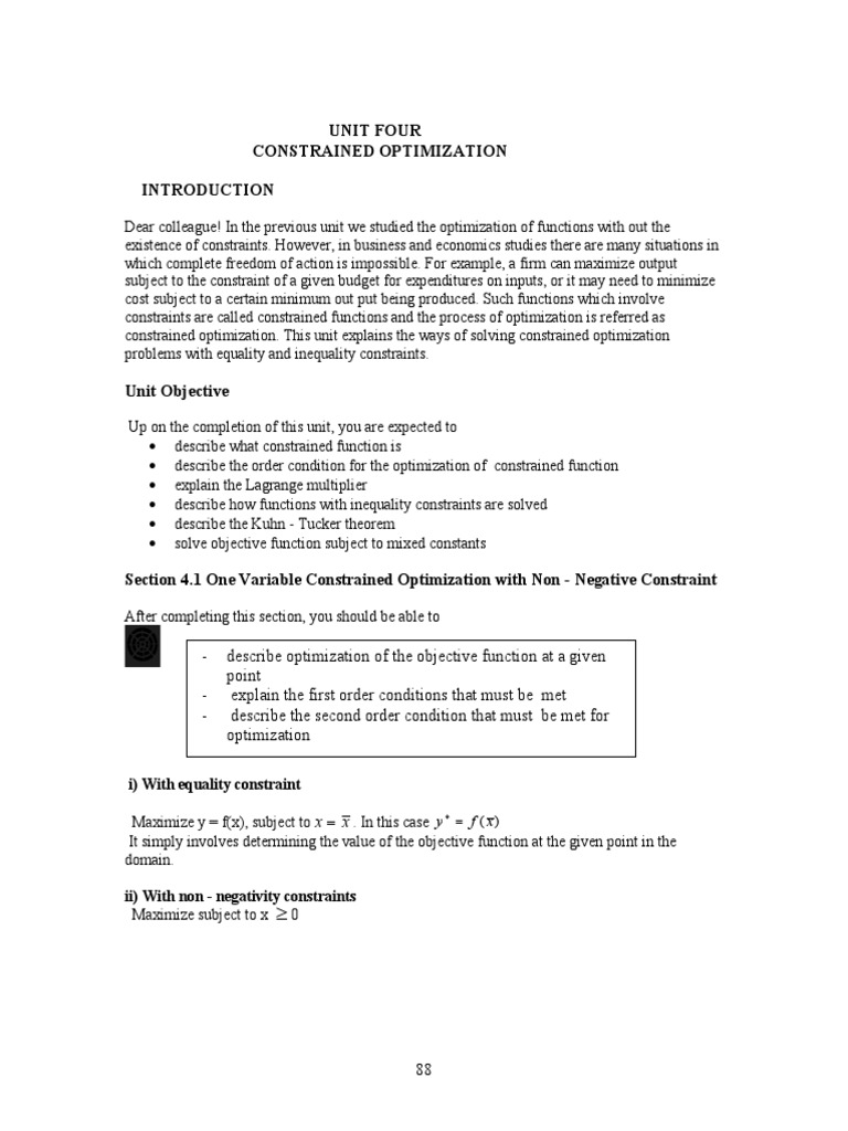Chapter 4 | PDF | Nonlinear Programming | Mathematical Optimization