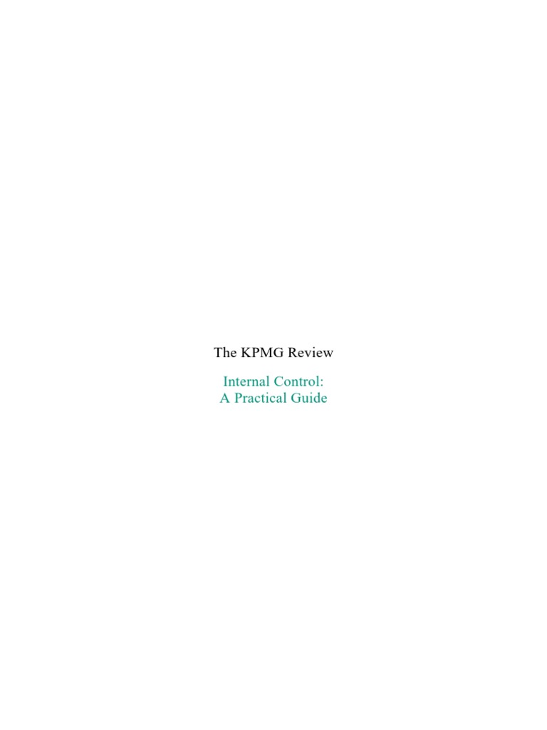 KPMG Internal Control Guidance Overview | PDF | Internal Control | Risk