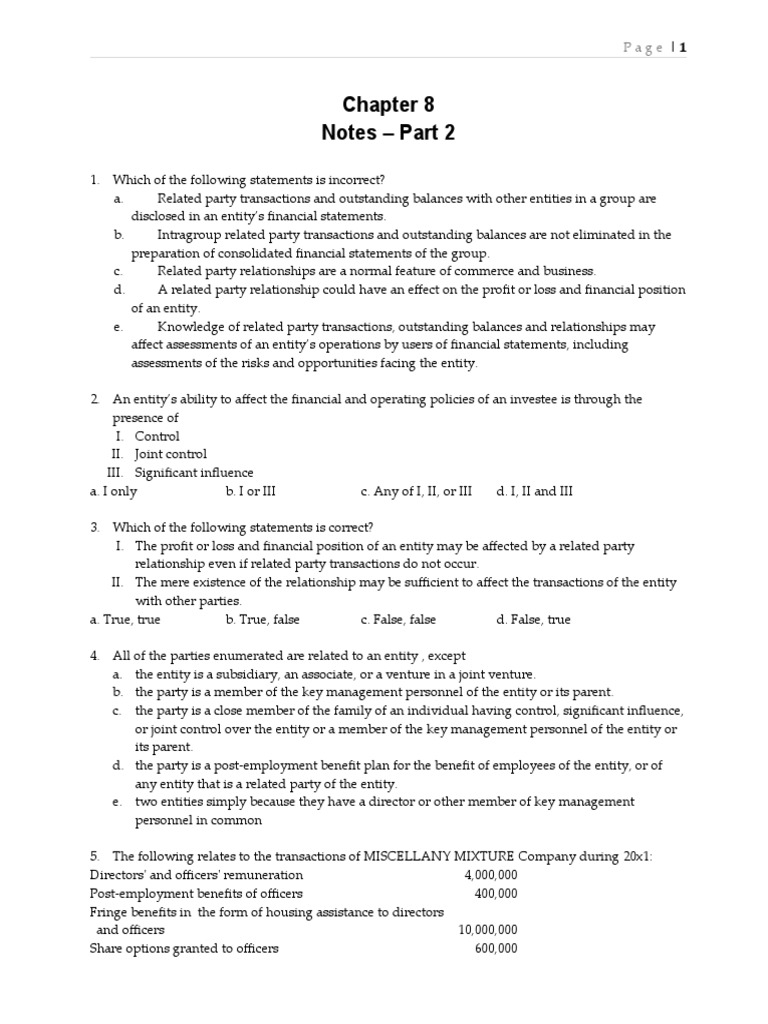 Chapter 8 - Notes - Part 2 | PDF | Financial Statement | Employee Benefits