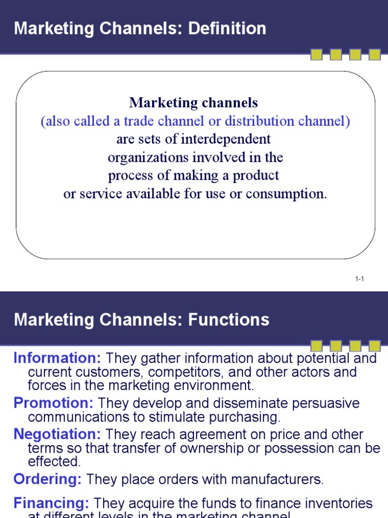 Marketing Channels: Definition | PDF | Sales | Marketing