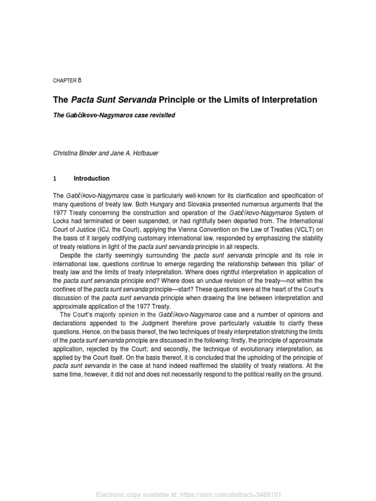 The Pacta Sunt Servanda Principle or The Limits of Interpretation | PDF ...