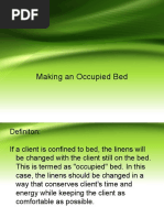 Procedure in Making An Occupied Bed | PDF | Bed | Linens