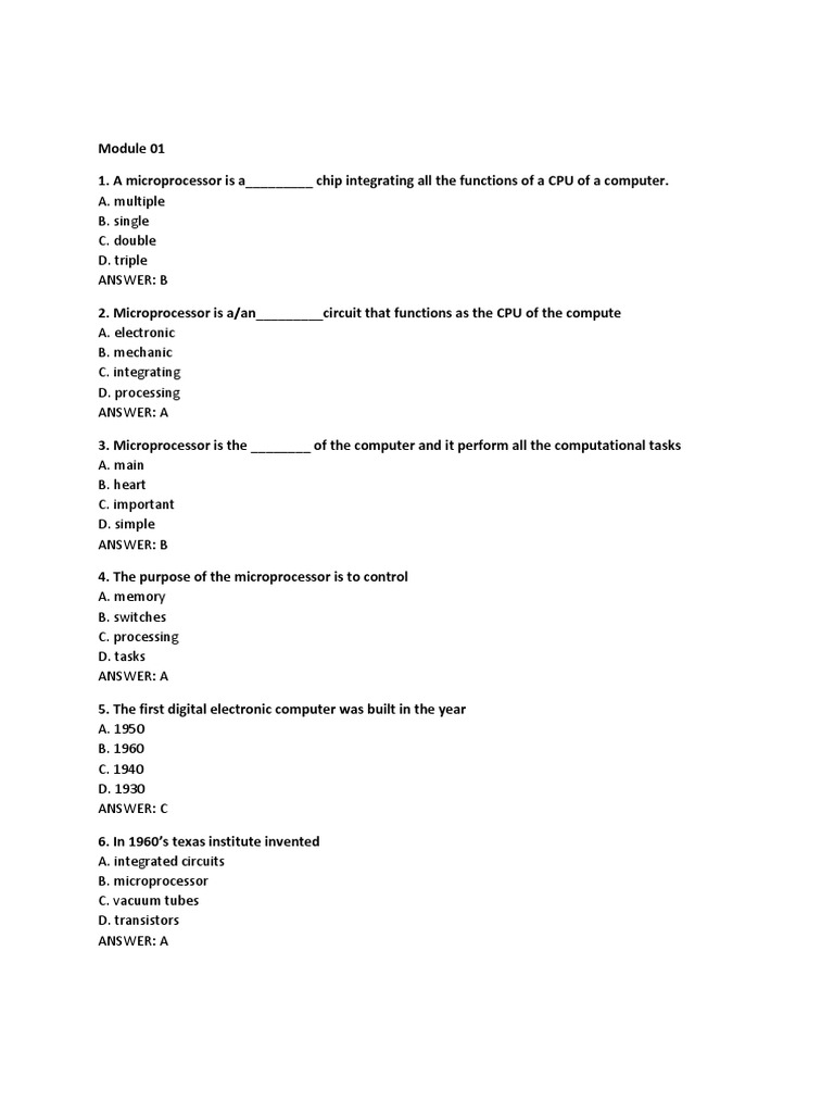 Mpi MCQ | PDF | Central Processing Unit | Subroutine