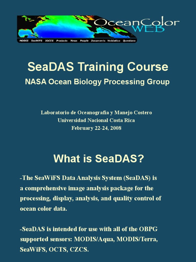 Seadas Training Course: Nasa Ocean Biology Processing Group | PDF | Operating System | Command ...