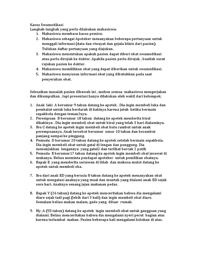 Kasus Swamedikasi Gangguan Kulit D Sal Cerna | PDF