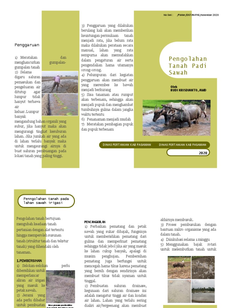 Pengolahan Tanah Padi Sawah | PDF