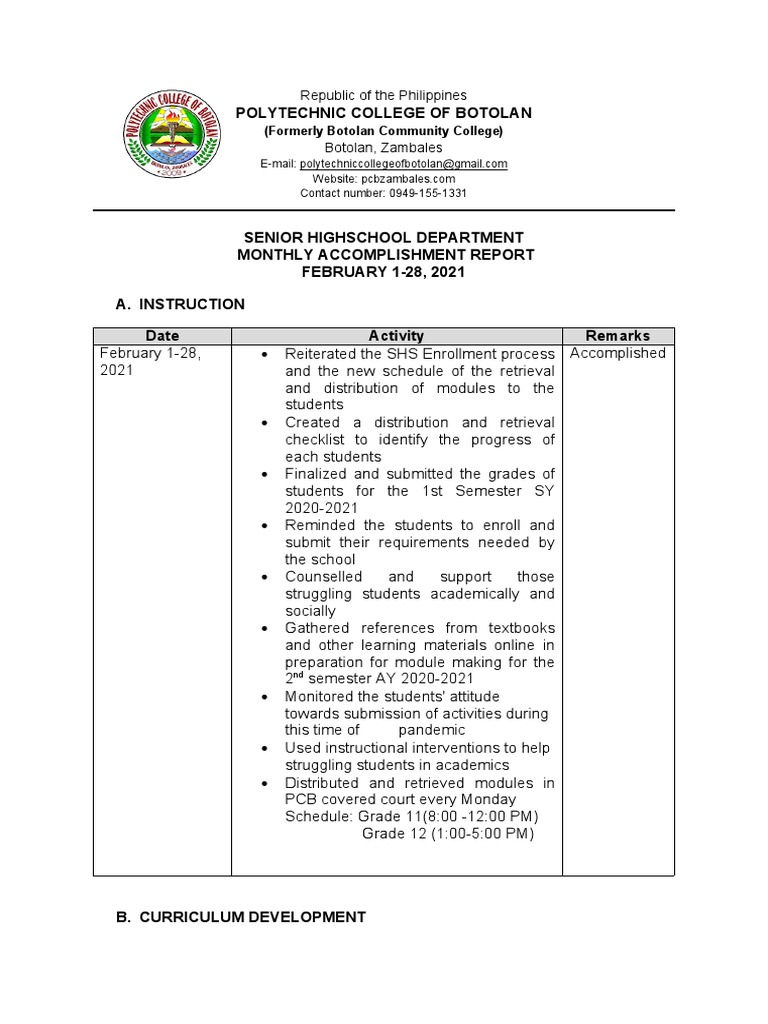 Polytechnic College of Botolan: Republic of The Philippines | PDF ...