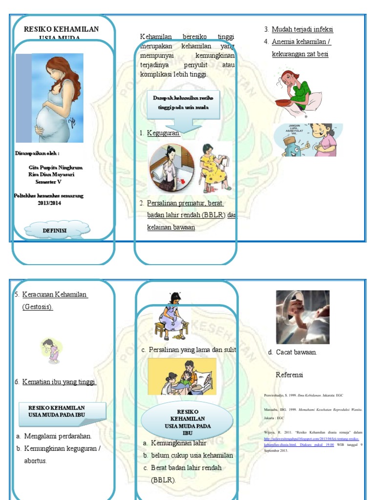 Leaflet Resiko Kehamilan Usia Muda | PDF