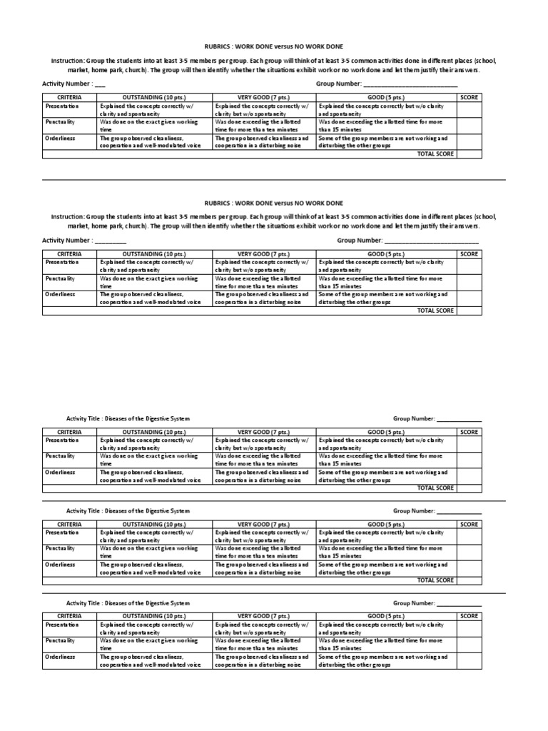 Criteria OUTSTANDING (10 PTS.) VERY GOOD (7 PTS.) GOOD (5 PTS.) Score ...