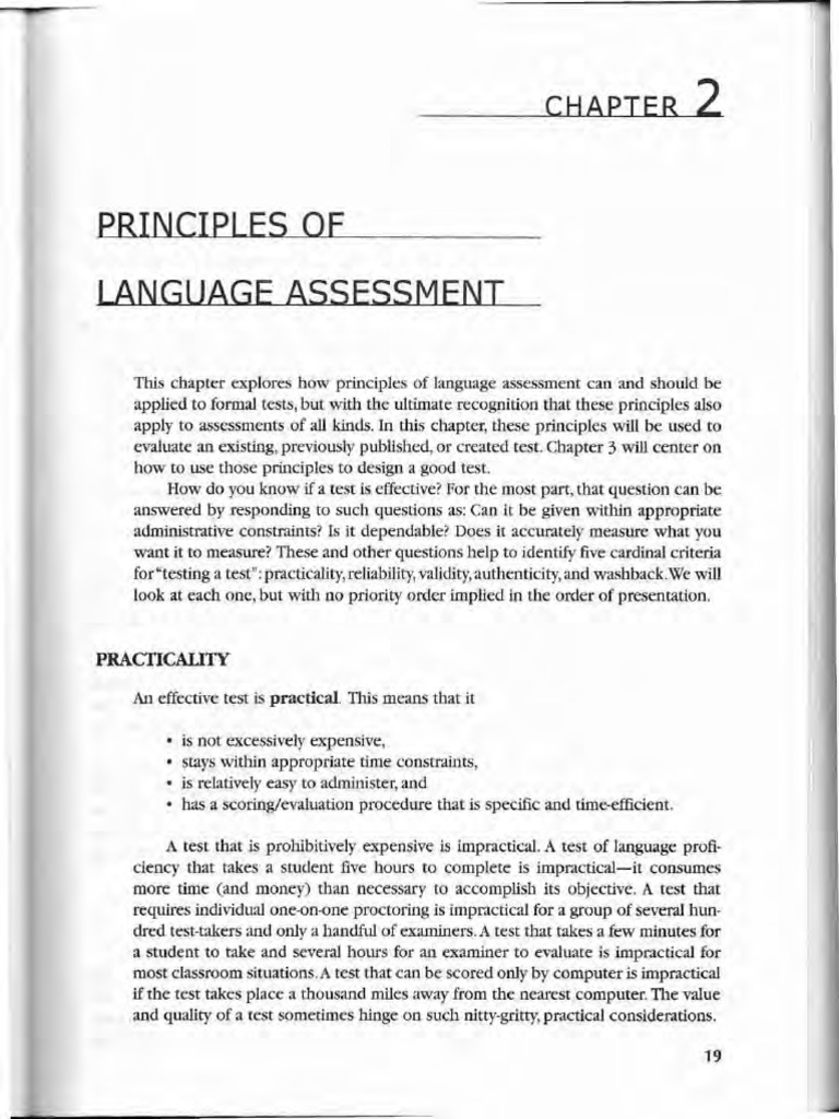 Chapter 2 - Principles of Language Assessment | PDF