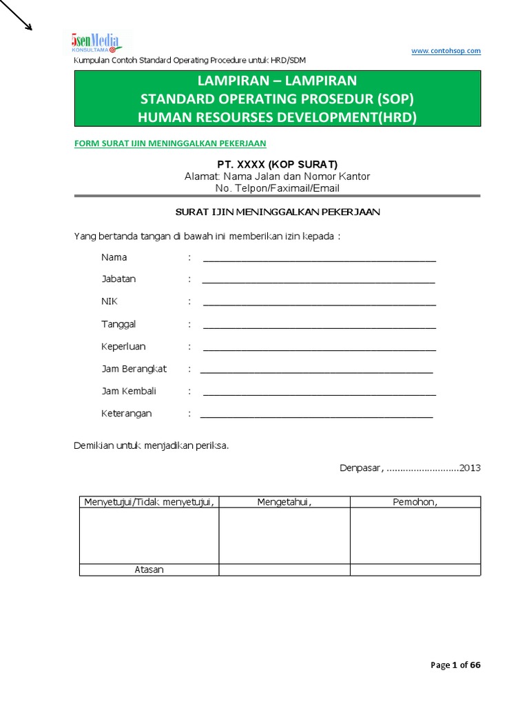 01 Kumpulan Formulir HRD | PDF