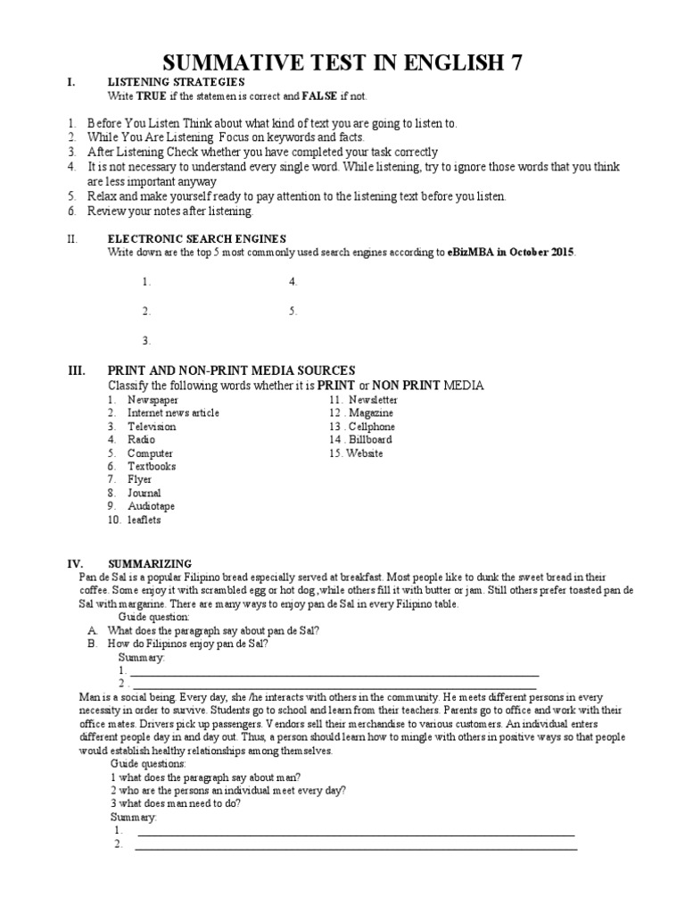 Summarizing Key Concepts in English: A Guide to Listening Strategies ...