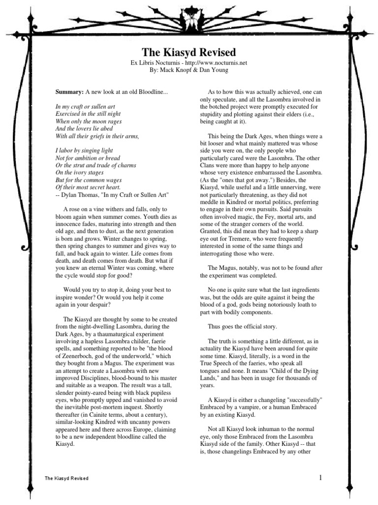 The Kiasyd Revised | PDF