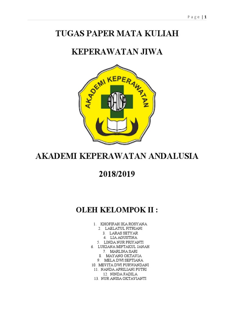 TUGAS PAPER MATA KULIAH Kep Jiwa | PDF | Sains & Matematika