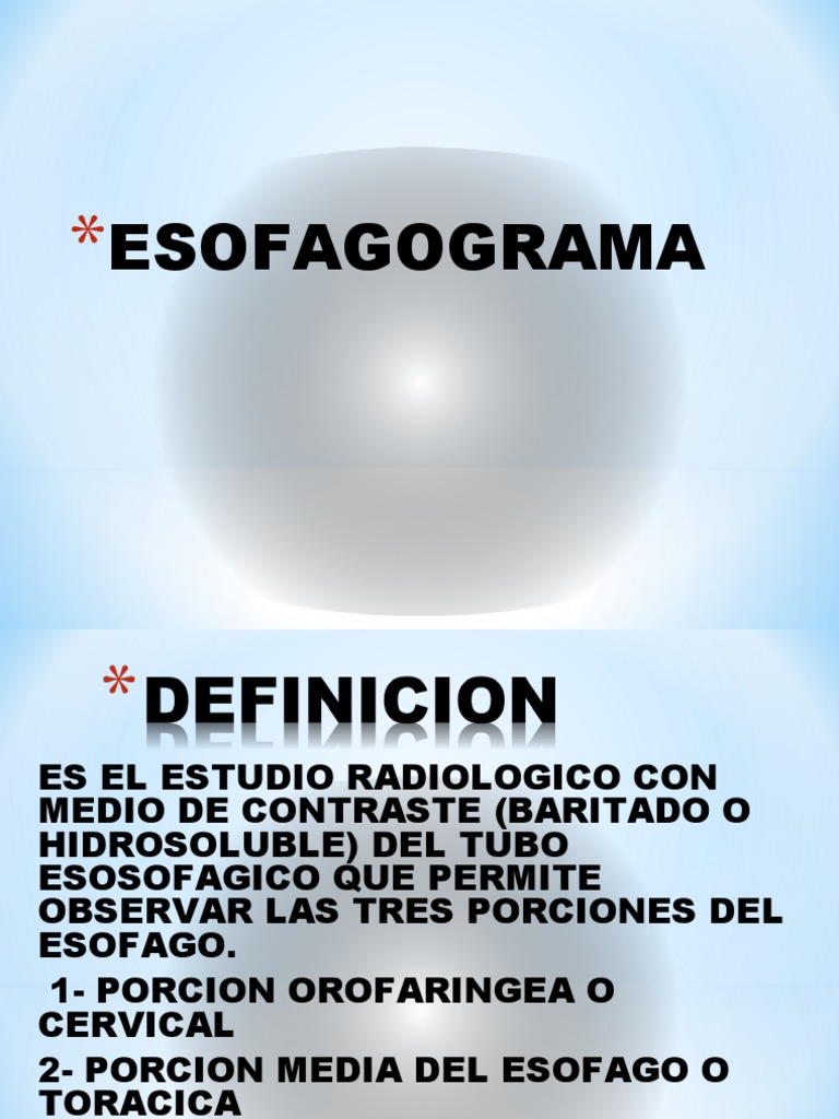 Esófagograma: Estudio Radiológico Específico | PDF | Salud y bienestar