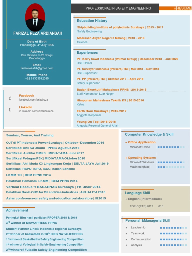 Farizal Reza A. CV&Certificate | PDF | Computing | Computing And Information Technology