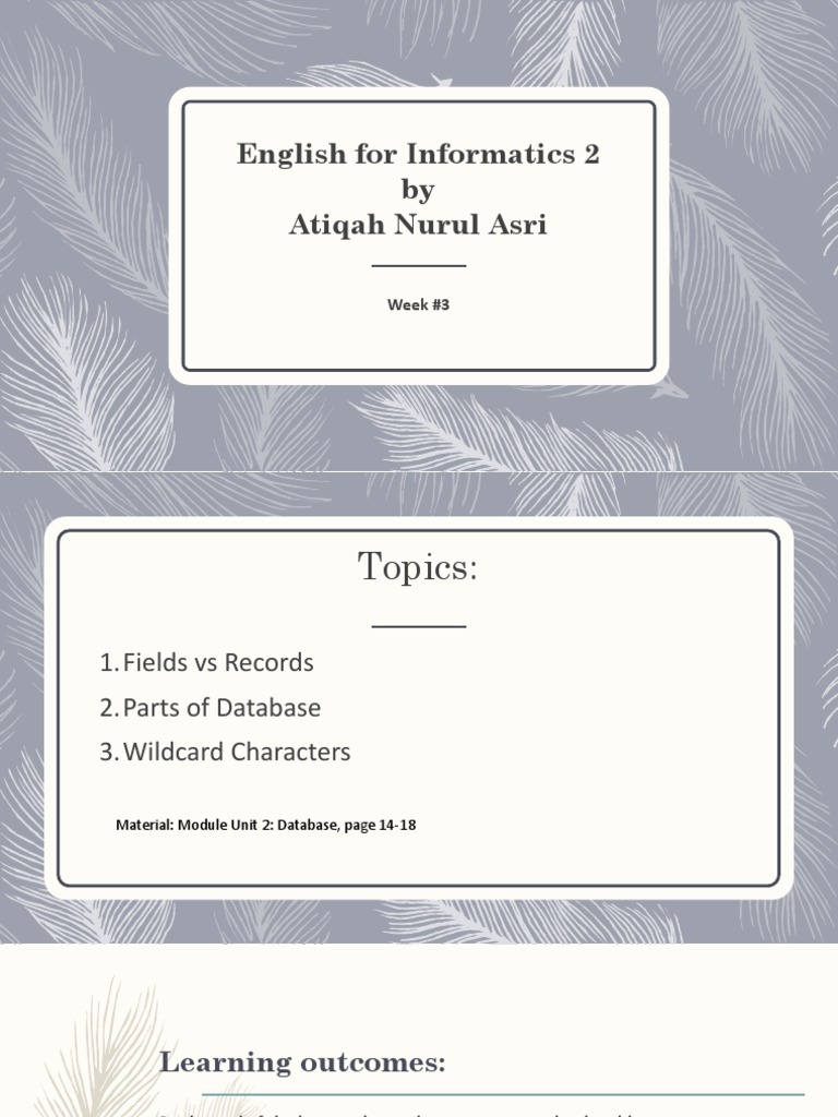 English For Informatics 2 by Atiqah Nurul Asri: Week #3 | PDF