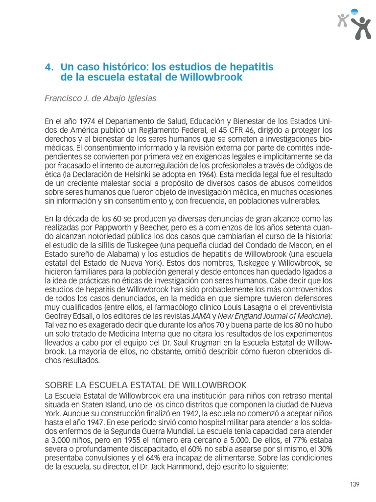 Un estudio histórico controvertido: Los experimentos de hepatitis en la ...