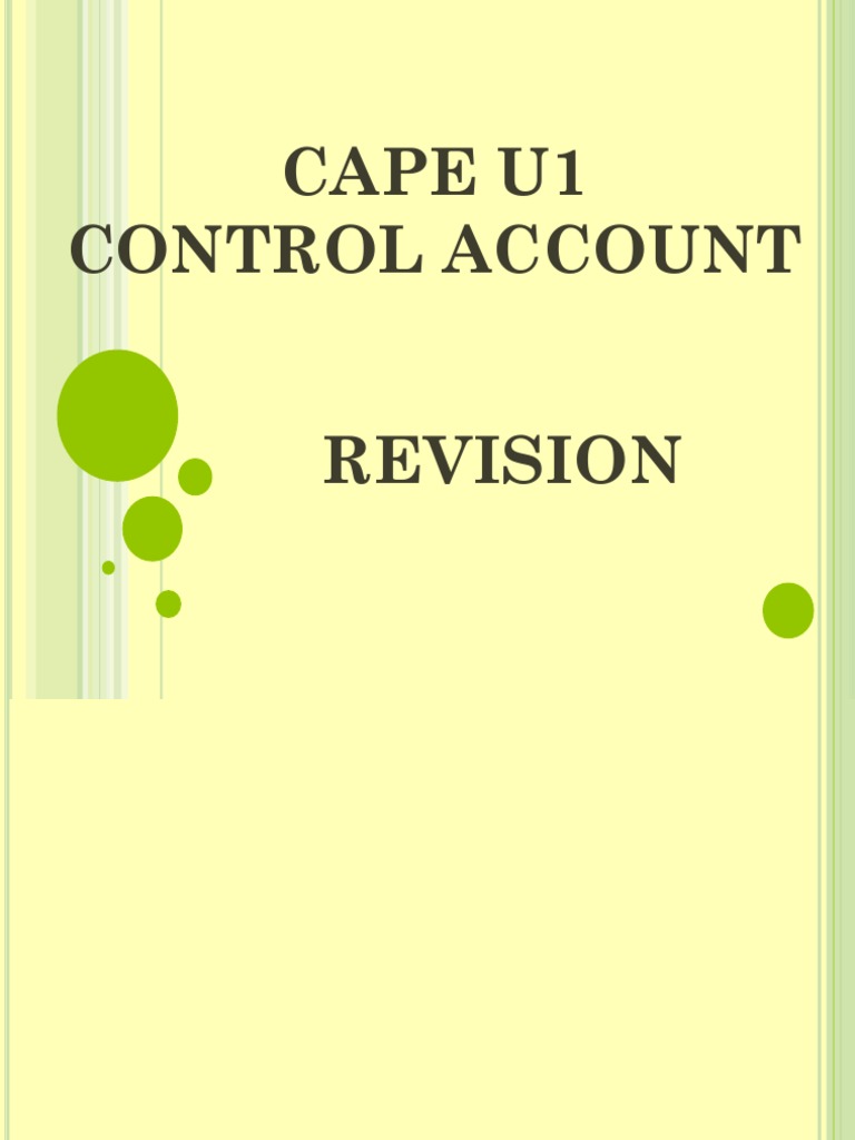Control Account Revision Notes | PDF | Debits And Credits | Bookkeeping