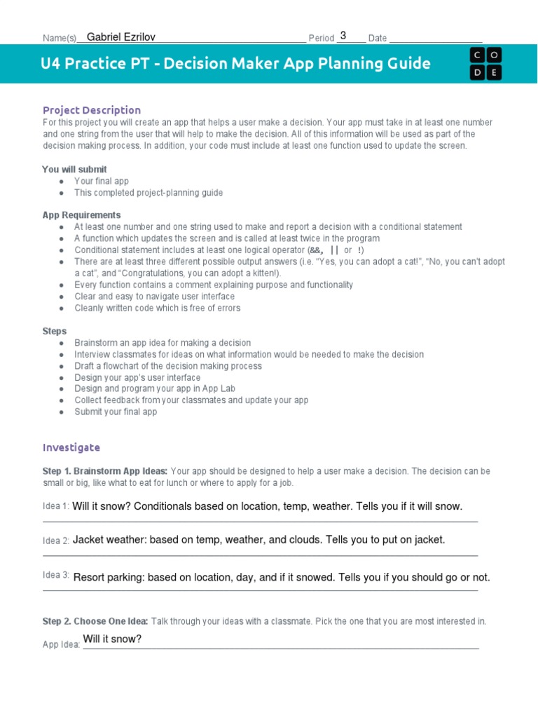 CSP 20-21 U4 Practice PT Planning Guide | Download Free PDF | Mobile ...