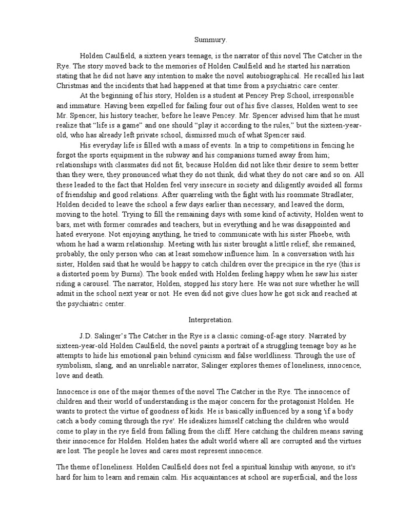 The Catcher in The Rye | PDF