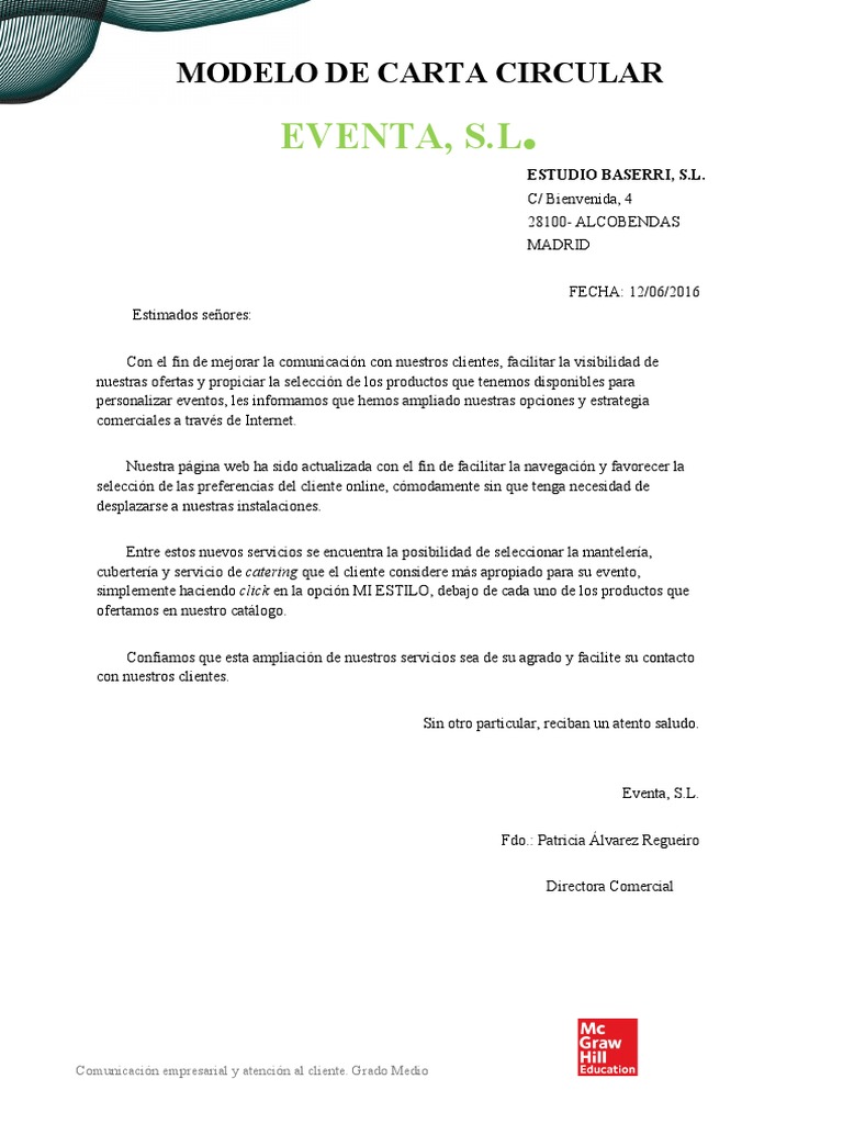 Modelo Carta Circular U4 | PDF