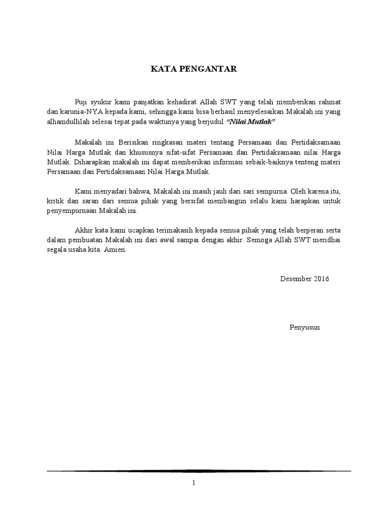 Makalah Nilai Mutlak Yosep | PDF