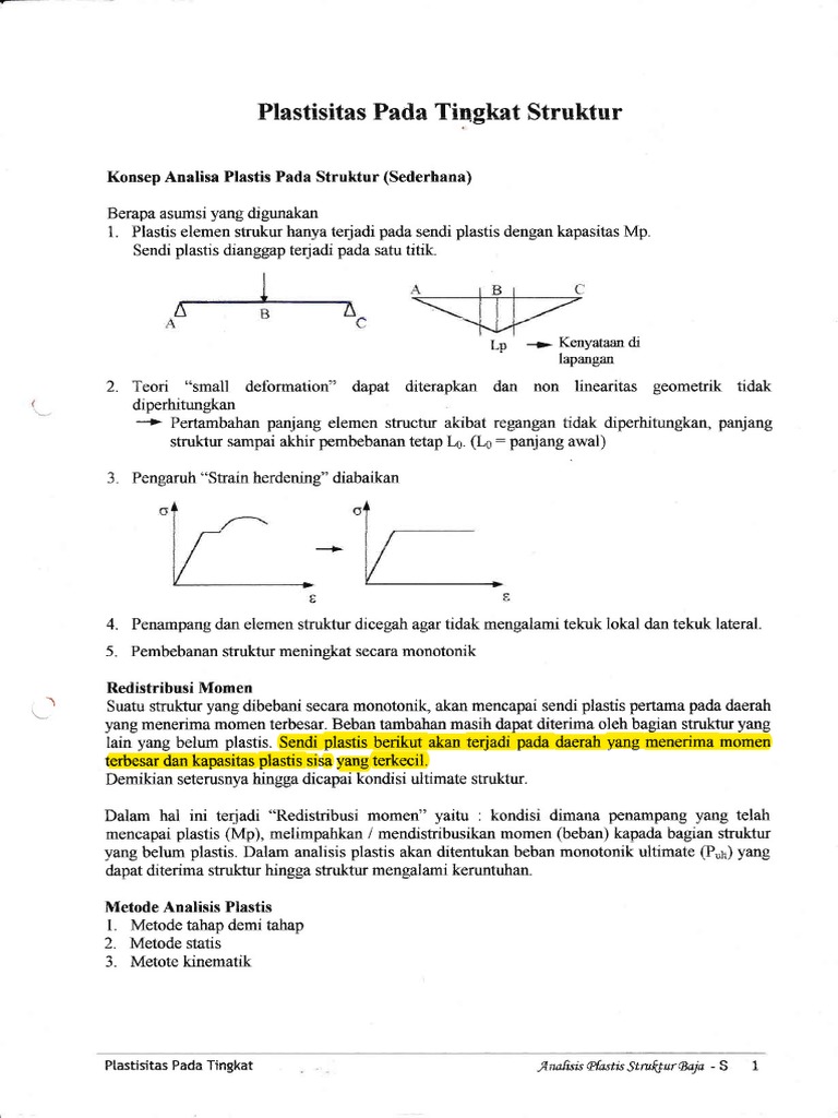 Analisis Plastisitas Struktur Baja | PDF