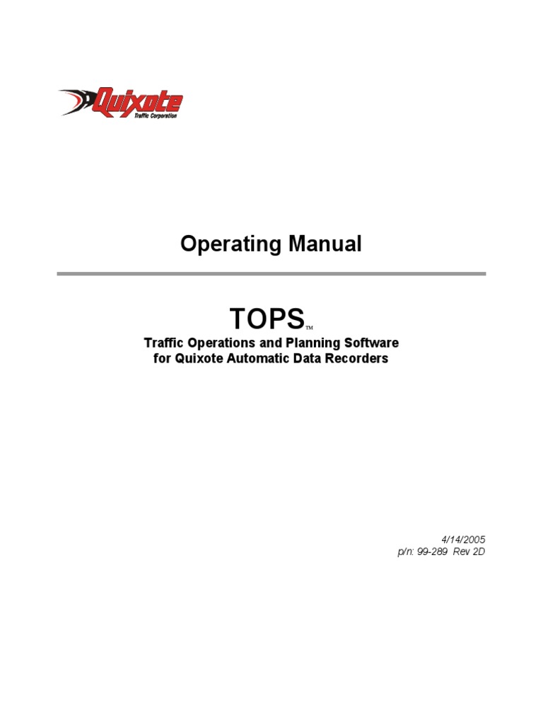 TOPS Operating Manual | PDF | Backup | Computer File