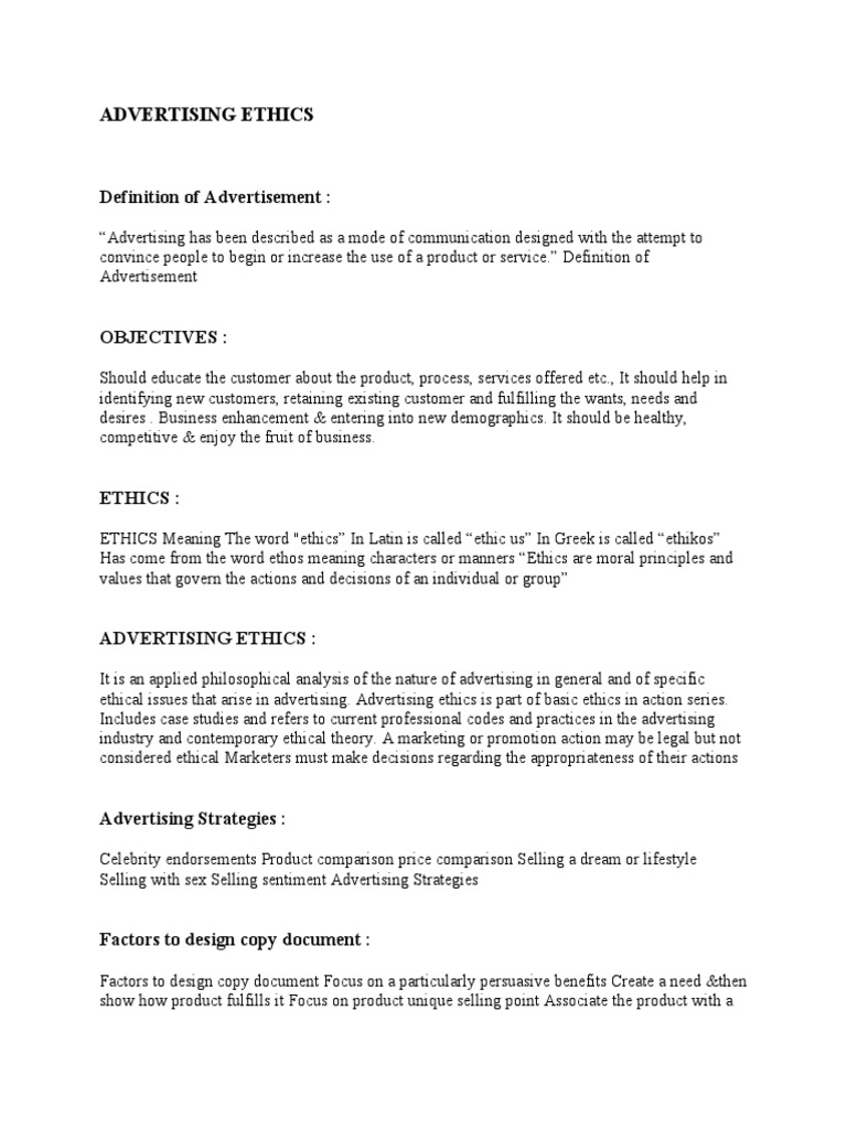 Defining Advertising Ethics | PDF | Advertising | Marketing