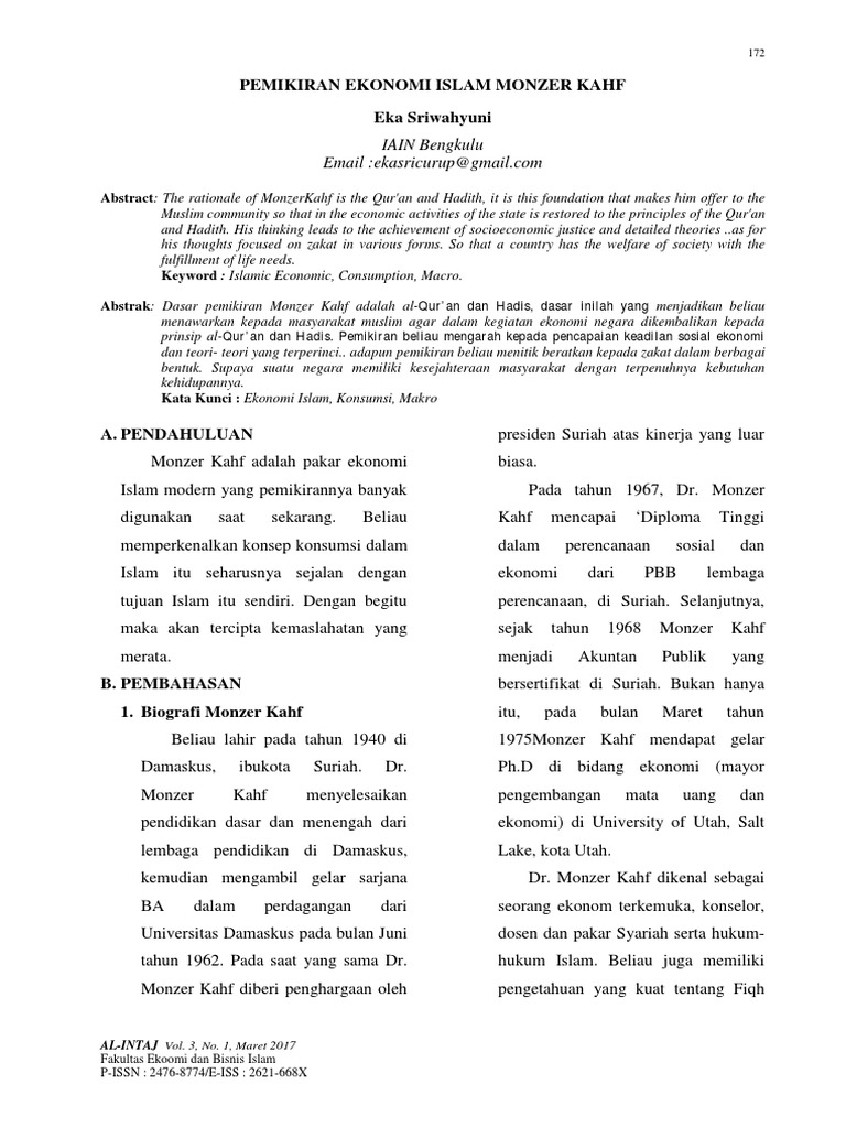 TEORI EKONOMI ISLAM MONZER KAHF | PDF