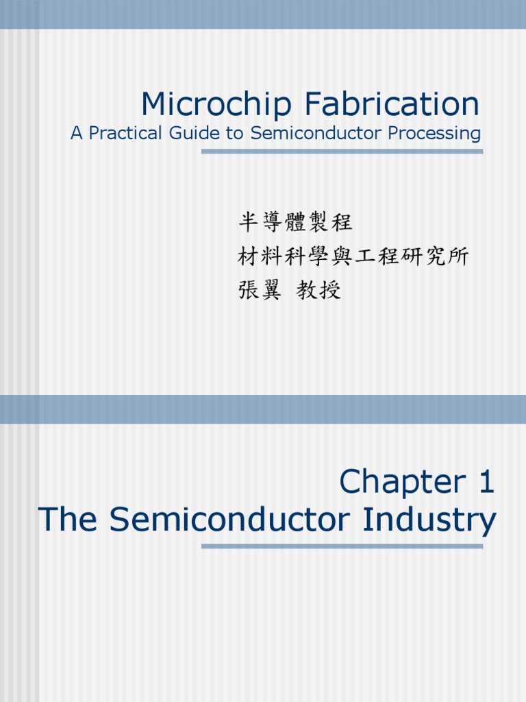 Chapter1 Microchip Fabrication | PDF | Semiconductor Device Fabrication ...