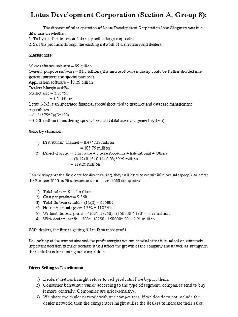 Lotus Development Corporation | PDF | Sales | Consumer Behaviour