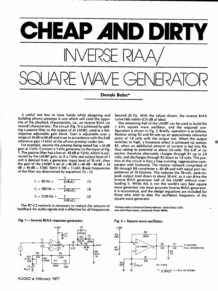 Inverse Riaa Response Generator | PDF