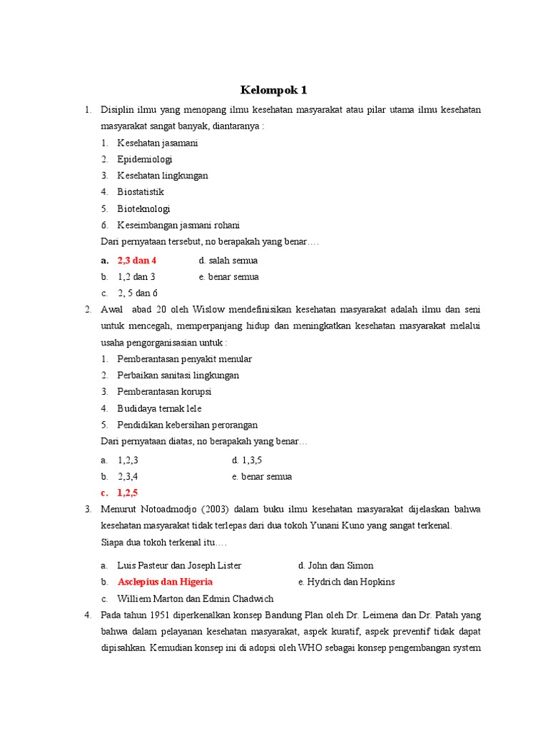 Kumpulan Soal Ikm Kel 1-10 Reg I B-1 | PDF