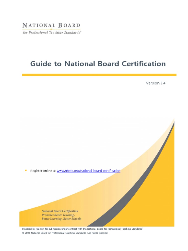 Guide To National Board Certification | PDF | School Counselor | Teachers