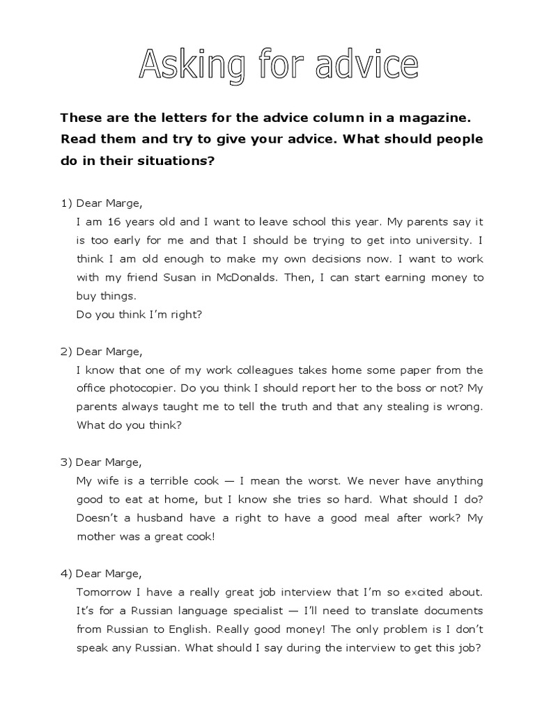 Agony Aunt - Elementary Writing | PDF | Wellness