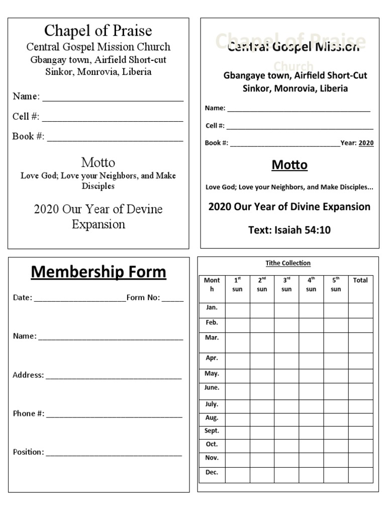 Tithe Booklet 2020 | PDF