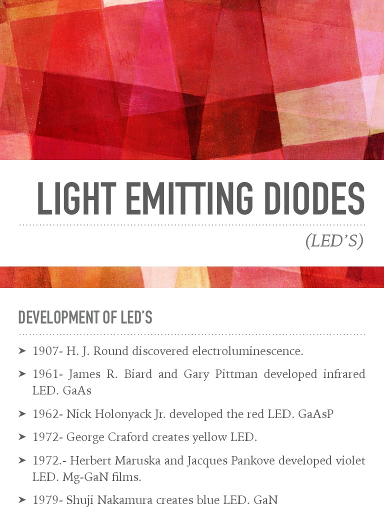 Light Emitting Diodes: (LED'S) | PDF | Light Emitting Diode ...