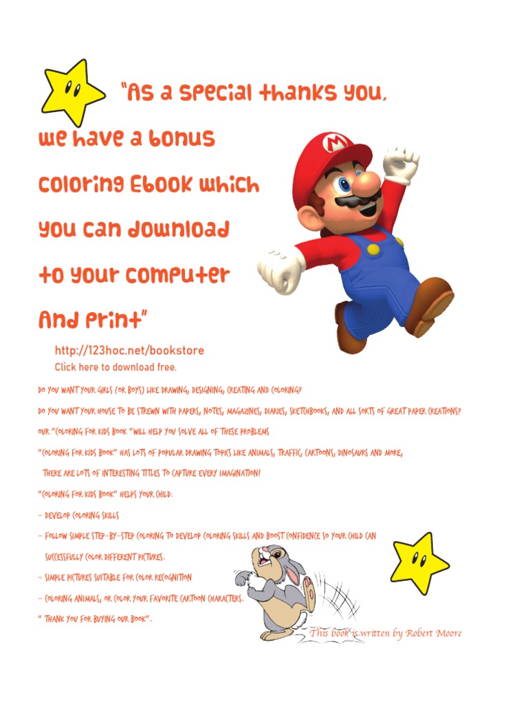 Coloring Book For Kids - The Cartoon Character Famous | PDF