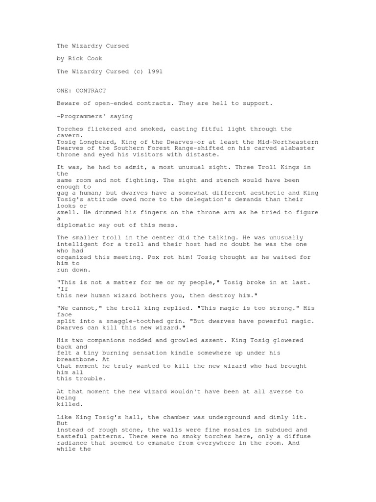 Rick Cook Wizardry 3 The Wizardry Cursed | PDF | Dwarf (Dungeons ...