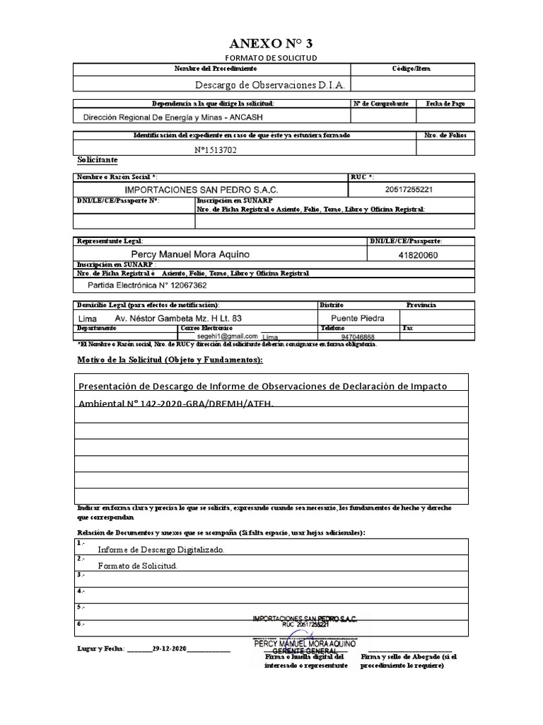 Anexo 3 Formato | PDF