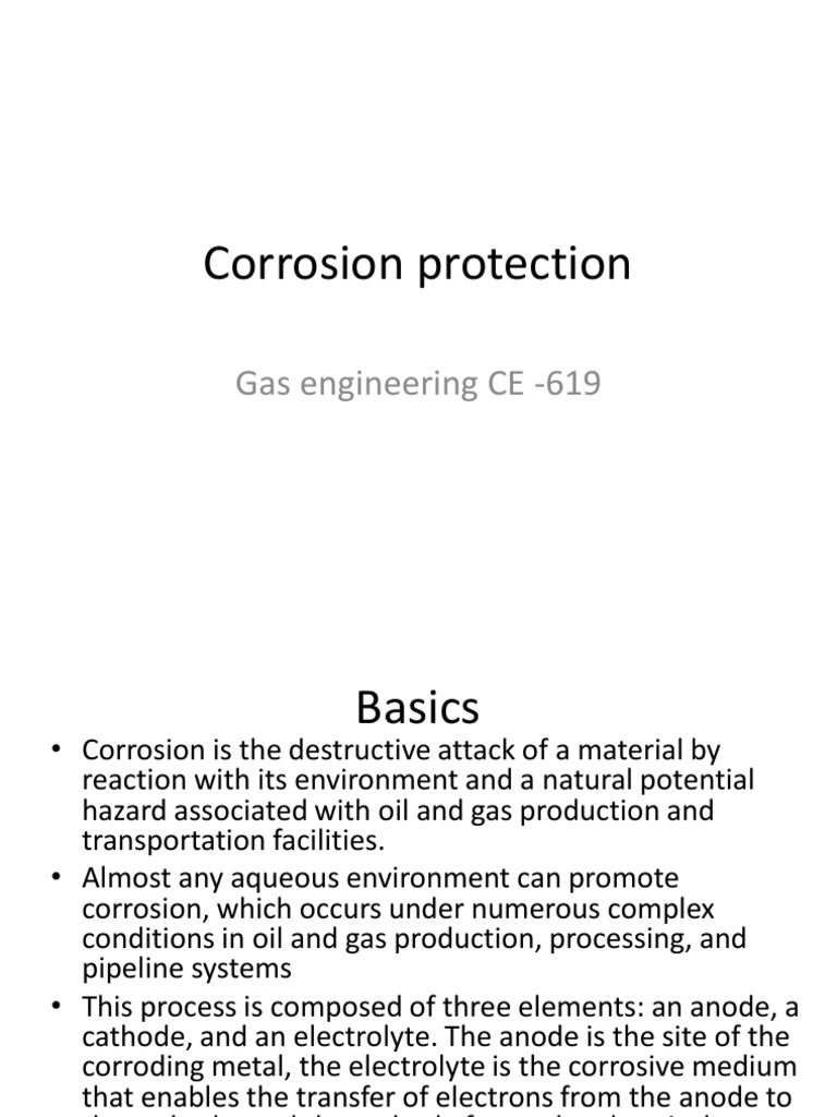 Corrosion Protection: Gas Engineering CE - 619 | PDF | Technology ...