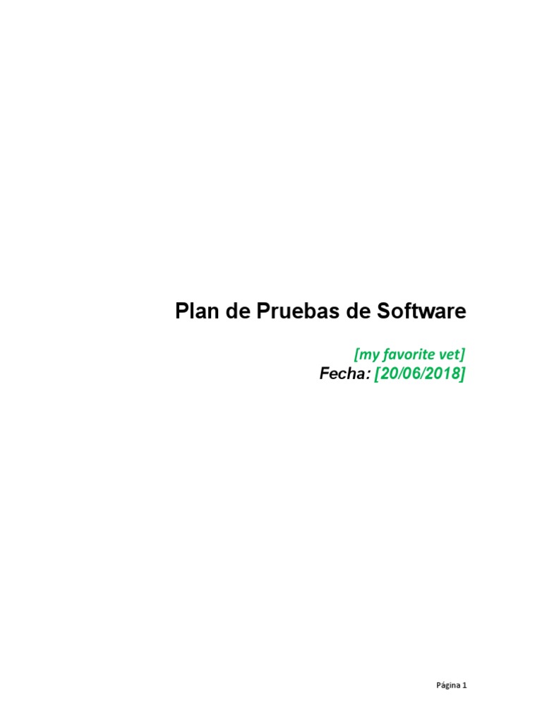 Plantilla - Plan de Pruebas de Software | PDF