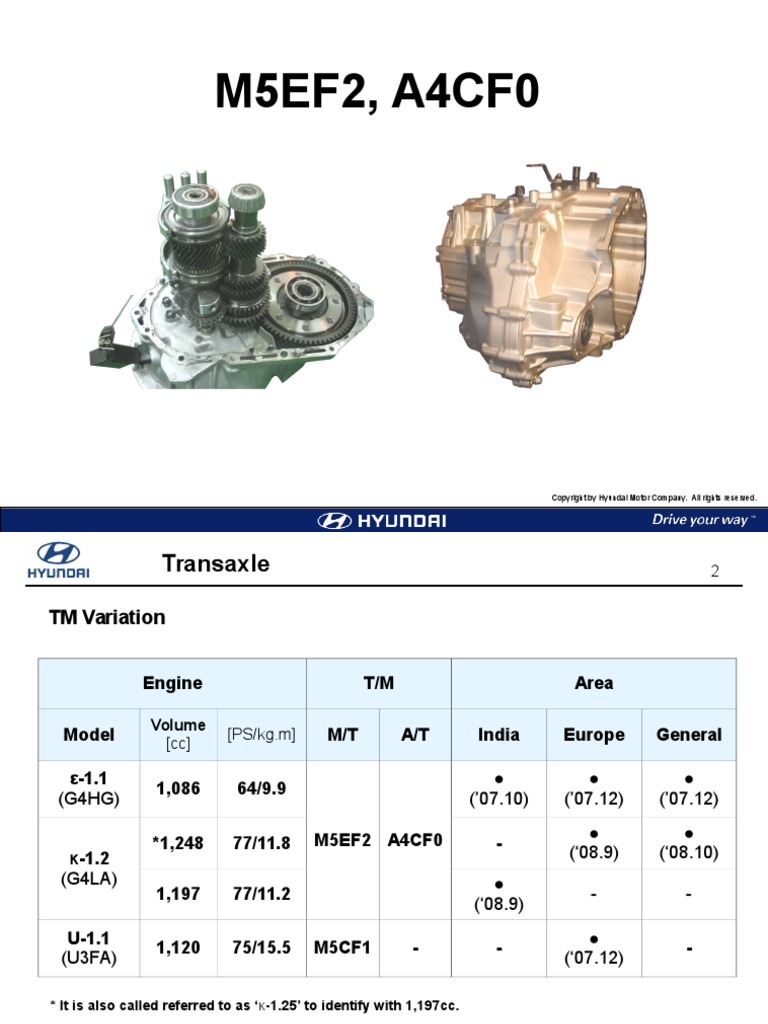 A4cf0 - Hyundai | PDF | Clutch | Manual Transmission